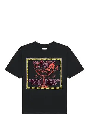 Rhude Live Rhudes Tee In Black - Vintage Black