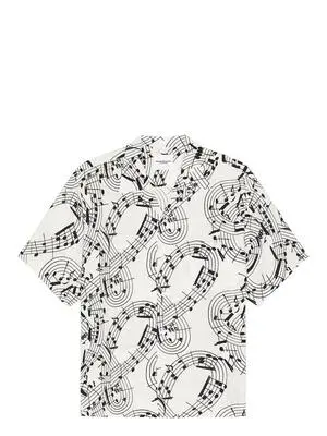 TAKAHIROMIYASHITA THESOLOIST. Music Note Hawaiian Shirt In White - White & Black