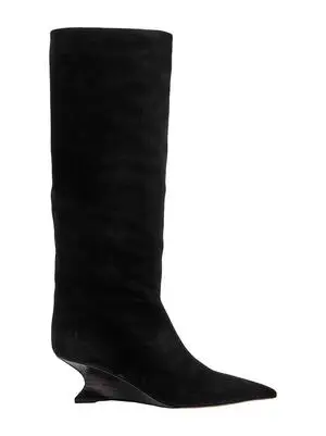 Paris Texas Nina 50 Suede Knee-high Boots - Black