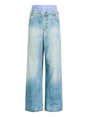 Acne Studios Jeans-effect Cotton Trousers - Light Blue