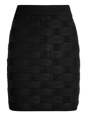 Tove Checked Knit Mini Skirt - Black