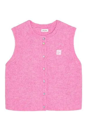 American Vintage Ribbed Knitted Vest - Pink
