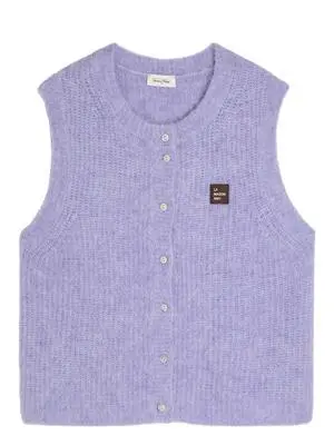 American Vintage Ribbed Knitted Vest - Purple