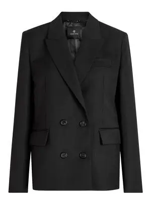 ANINE BING Evalyn Wool-blend Blazer - Black
