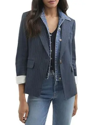 Veronica Beard Obie Dickey Jacket - Blue/dove