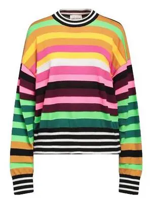 SEMICOUTURE Striped Knit Crewneck Sweater - Pink