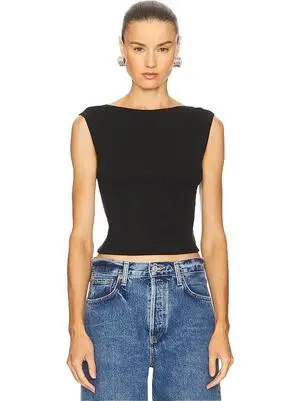 ST. AGNI Organic Cotton Ballerina Top - Black
