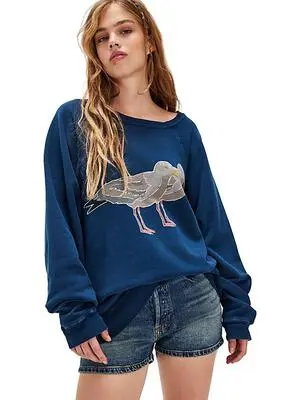 The Original Retro Brand Sea Friends Pullover Vintage Marine Seagulls