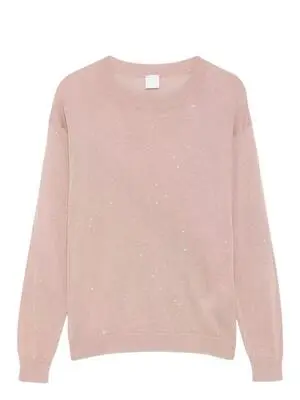 Eleventy Sequin-embellished Round-neck Sweater - Pink