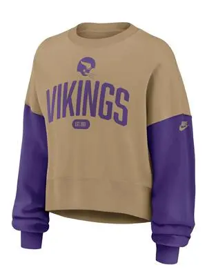 Nike Minnesota Vikings Rewind Nfl Pullover Crew - Brown