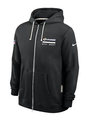 Nike Los Angeles Rams Utility Player Sideline Dri-fit Nfl Full-zip Hoodie - Black