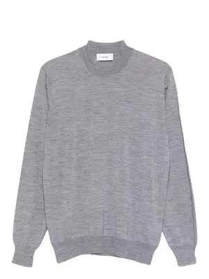 LARDINI Mock-neck Long-sleeve Sweater - Grey