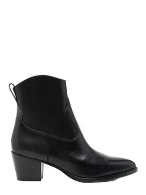 Ralph Lauren 60mm Harpher Leather Pointed-toe Boots - Black
