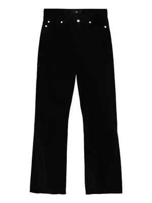 7 For All Mankind Embellished Straight Trousers - Black