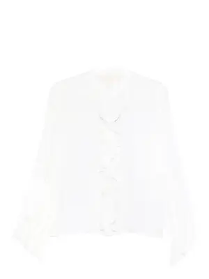I BLUES Ruffle-detail Blouse - White