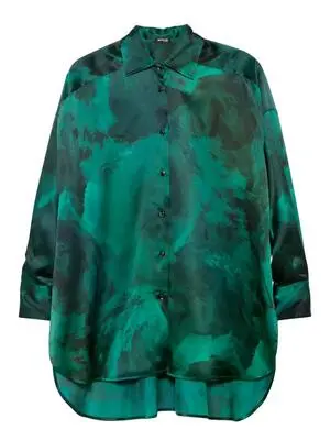 Kiton Printed Silk Shirt - Green