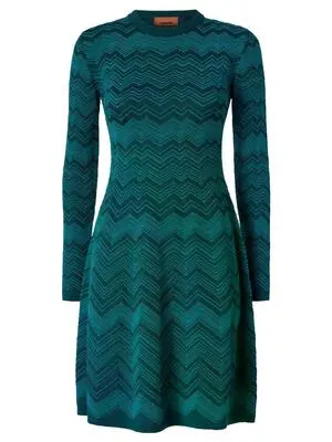 Missoni Knit Midi A-line Dress - Blue
