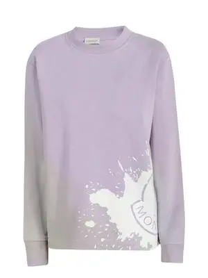 Moncler Splash-print Long-sleeve Sweatshirt - Purple