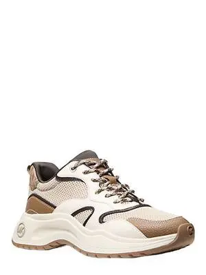 Michael Kors Levie Mixed-media Trainer - Natural
