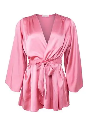Fleur Du Mal Angel Sleeve Robe - Pink Cadillac