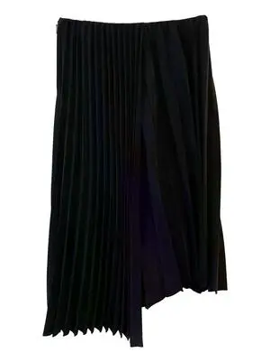Saint Laurent Pleated Asymmetric Skirt - Black