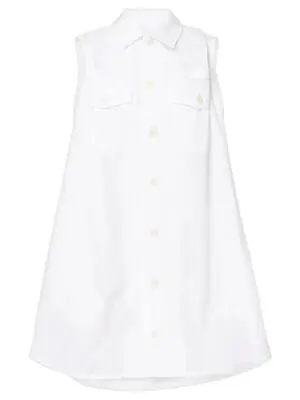 Sacai Sleeveless Mini Dress With Pockets - White
