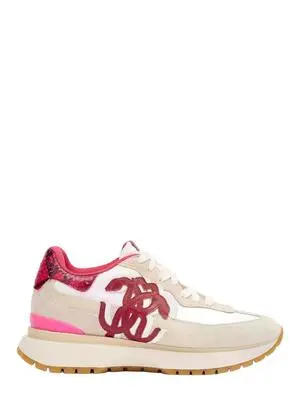 Roberto Cavalli Python-print Panel Sneakers - Neutrals