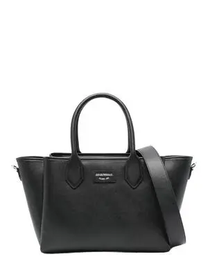 Emporio Armani Leather Tote Bag - Black