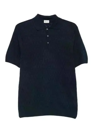 GALLIA Cotton-linen Polo Shirt - Blue