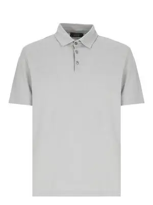 ZANONE Short-sleeve Cotton Polo Shirt Grey