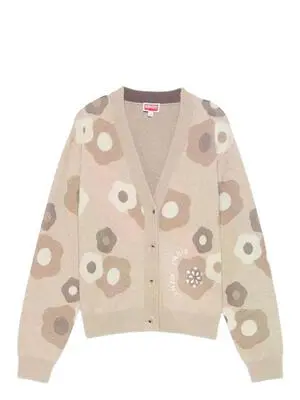 Kenzo Floral-print Button Cardigan - Neutrals