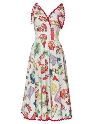 Lena Hoschek Lola Printed Stretch-cotton Midi Dress - Multi