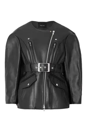 SIMONE ROCHA Belted Leather Biker Jacket