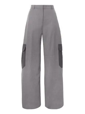 Stella McCartney Paneled Wool Wide-leg Pants - Gray