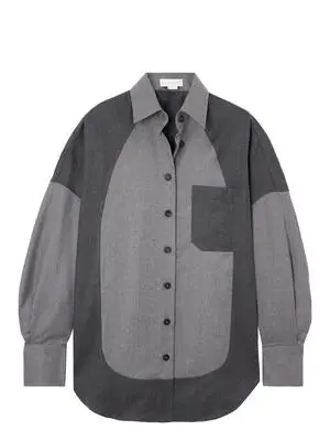 Stella McCartney Oversized Paneled Wool-twill Shirt - Gray