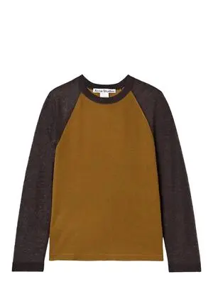Acne Studios Two-tone Lyocell And Wool-blend T-shirt - Brown