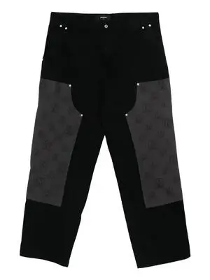 REPRESENT Embossed-logo Utility Trousers - Black