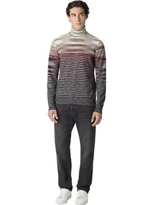 Missoni Flame Wool High-neck Sweater - Beige & Burgundy