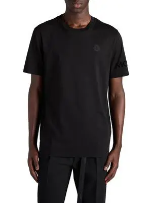 Moncler Logo Patch Cotton T-shirt - Black