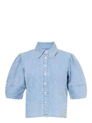 FRAME The Lantern Denim Blouse - Aphrodite