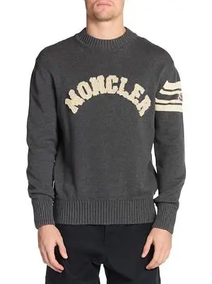 Moncler Logo Cotton Sweater - Charcoal