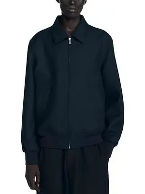 Sandro Zip Up Jacket - Navy Blue