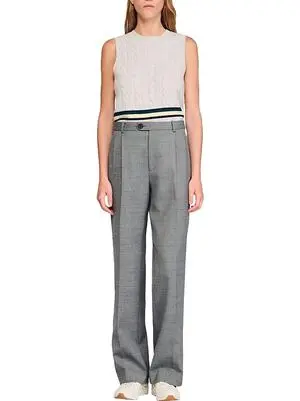 Sandro Straight Leg Trousers - Grey