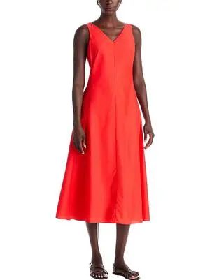 Theory Tie Back Midi Dress - Poppy