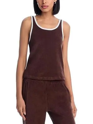 RE/DONE Scoop Neck Terry Tank Top - Brunette