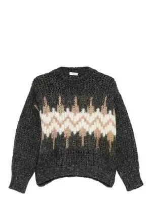PESERICO Jacquard-Pattern Knit Sweater