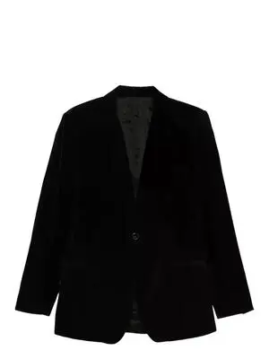 LARDINI Velvet Single-breasted Blazer - Black