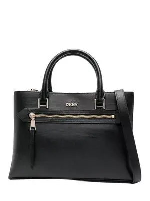 Dkny Logo-plaque Tote - Black