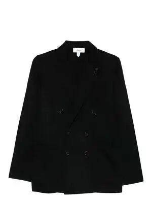 LARDINI Double-breasted Wool Jacket - Black