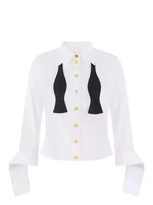 Elisabetta Franchi Bow-tie Poplin Shirt - White